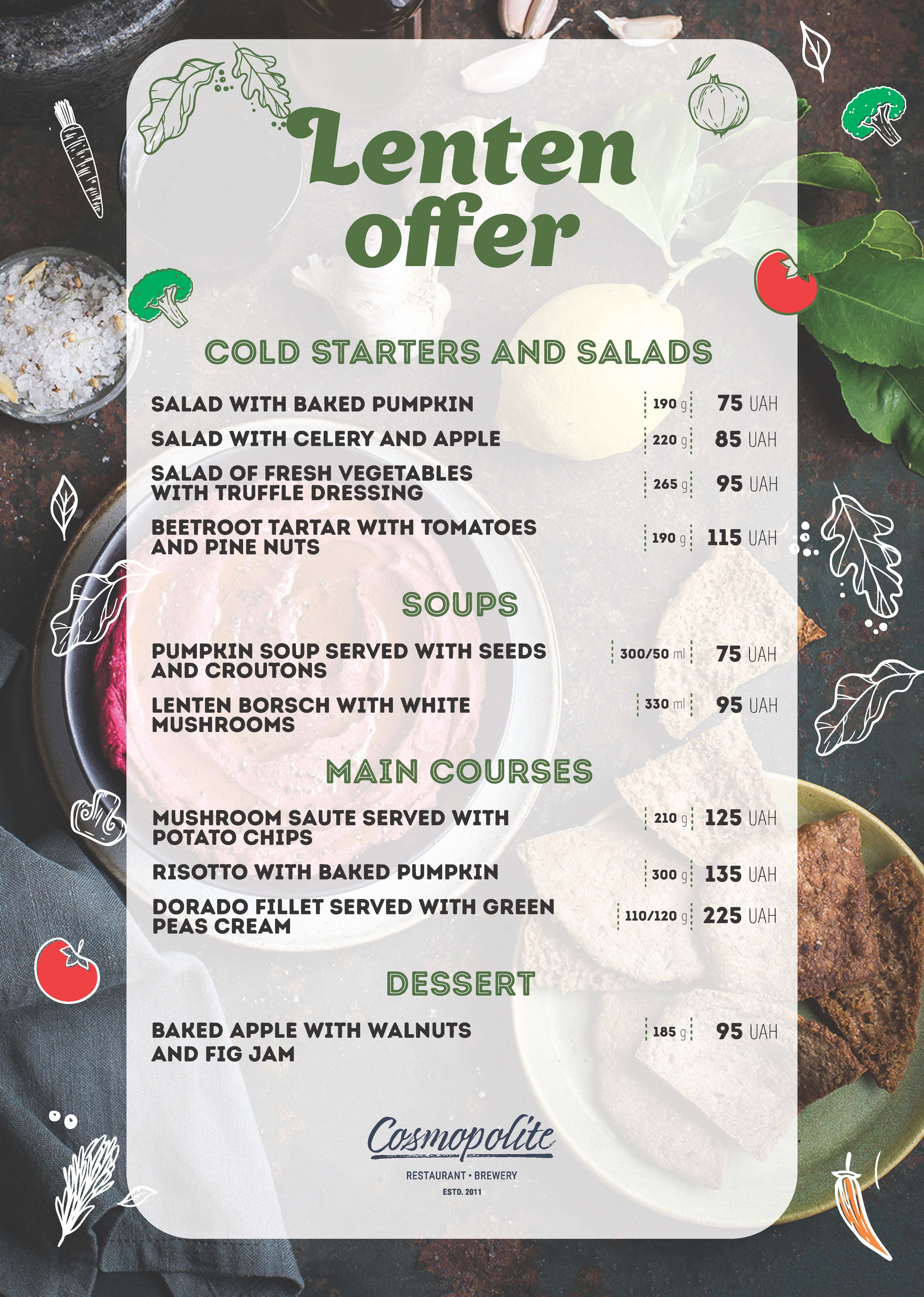 Cosmopolite offers special menu to Christmas Lent
